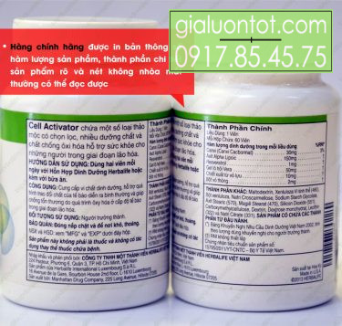 Cell Activator Herbalife hỗ trợ chống oxy hoá hiệu quả